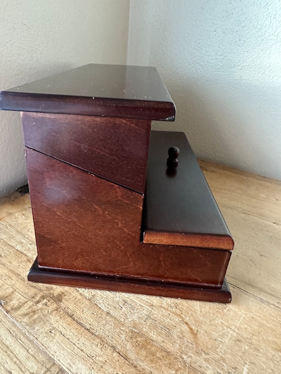 Vintage Bombay Company Wood Jewelry Box in Dark Cherr… - Gem