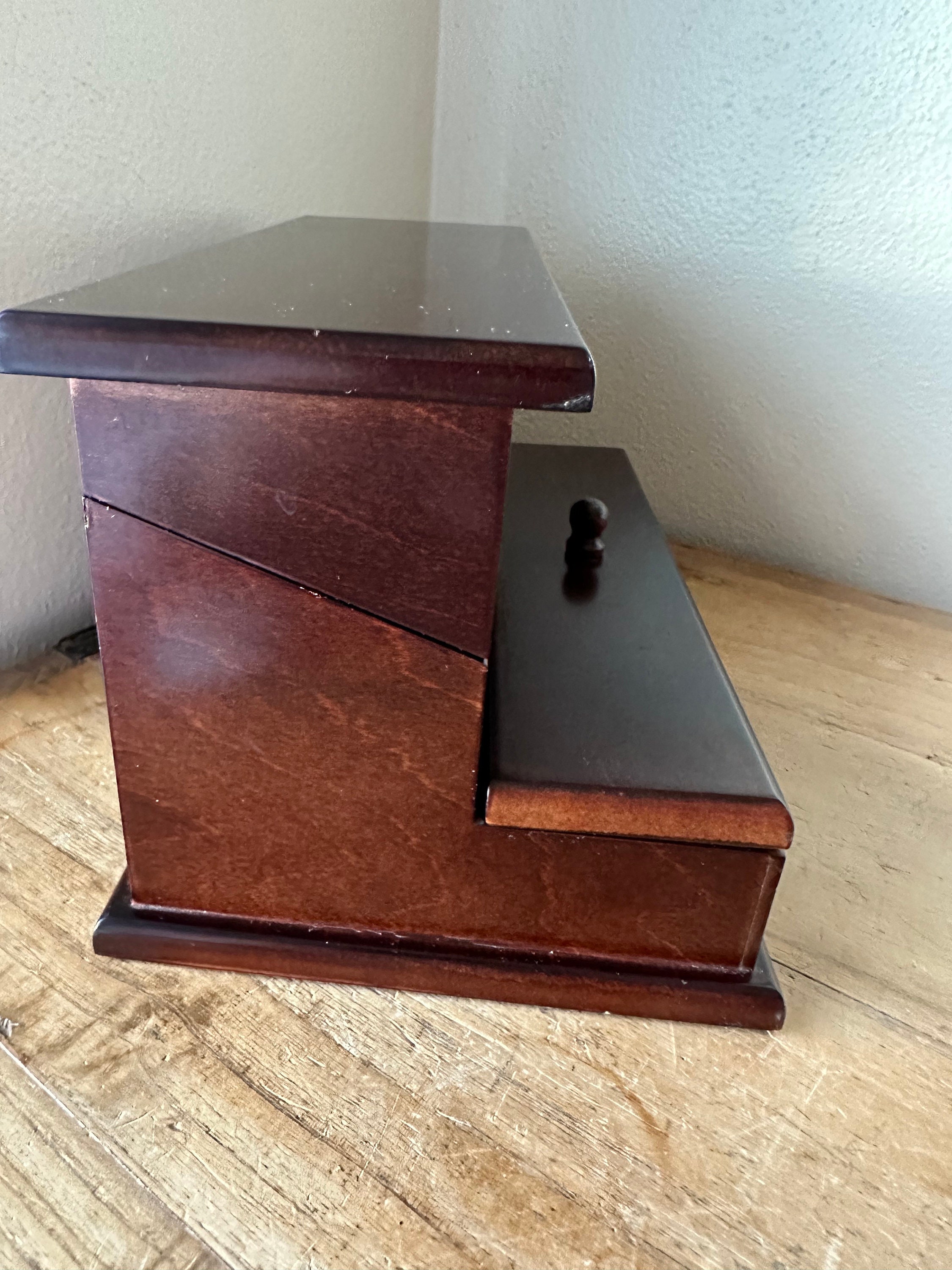 Vintage Bombay Company Wood Jewelry Box in Dark Cherry Color - Etsy