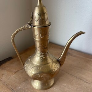 Vintage Boho Etched Brass Teapot | Small Size - Etsy