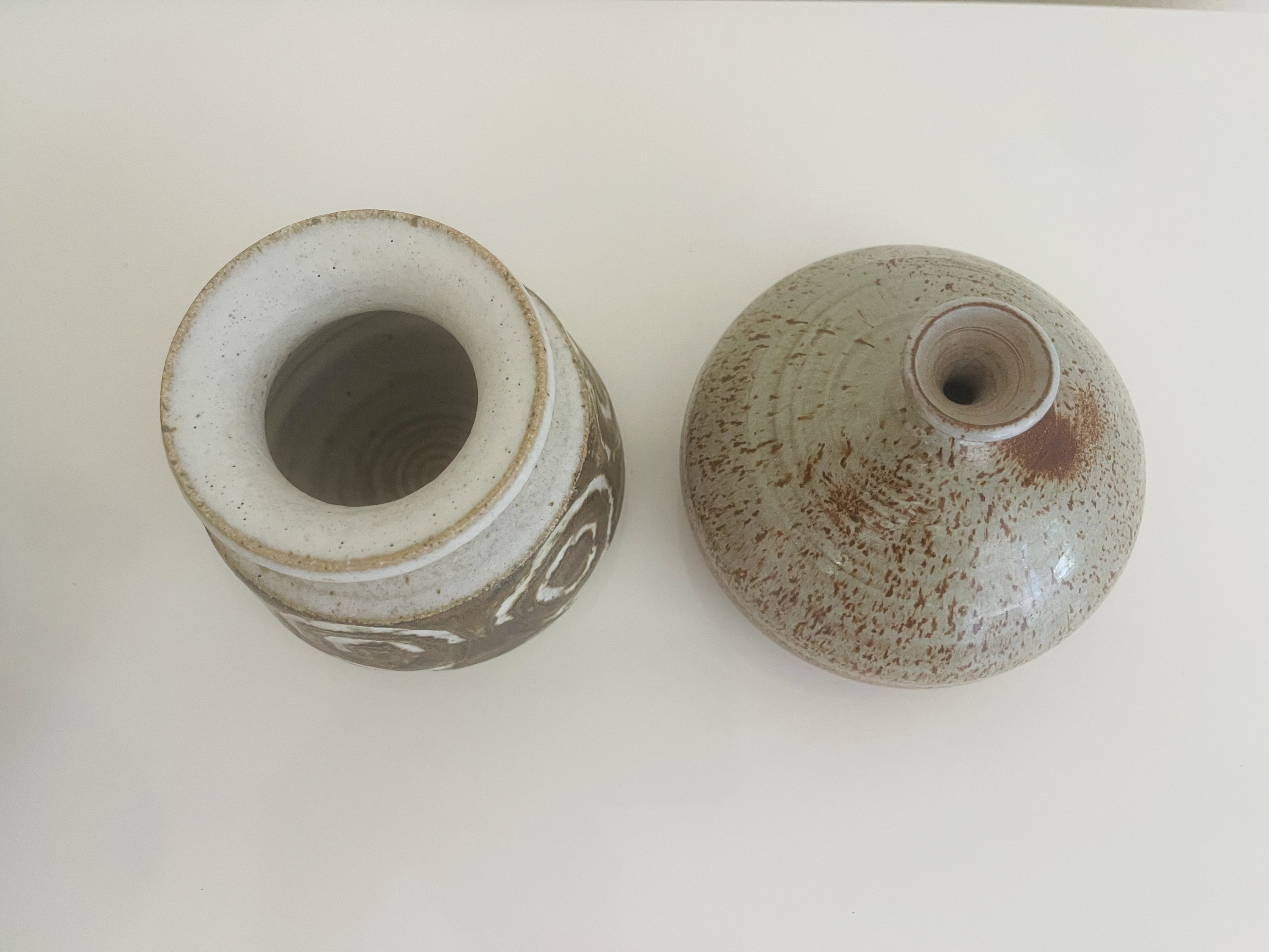 Vintage MCM Pottery Bud Vases Artist Signed Small Size A & B - Etsy