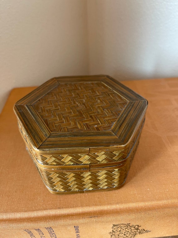 Vintage Boho Handwoven Rattan Box | Small - Gem