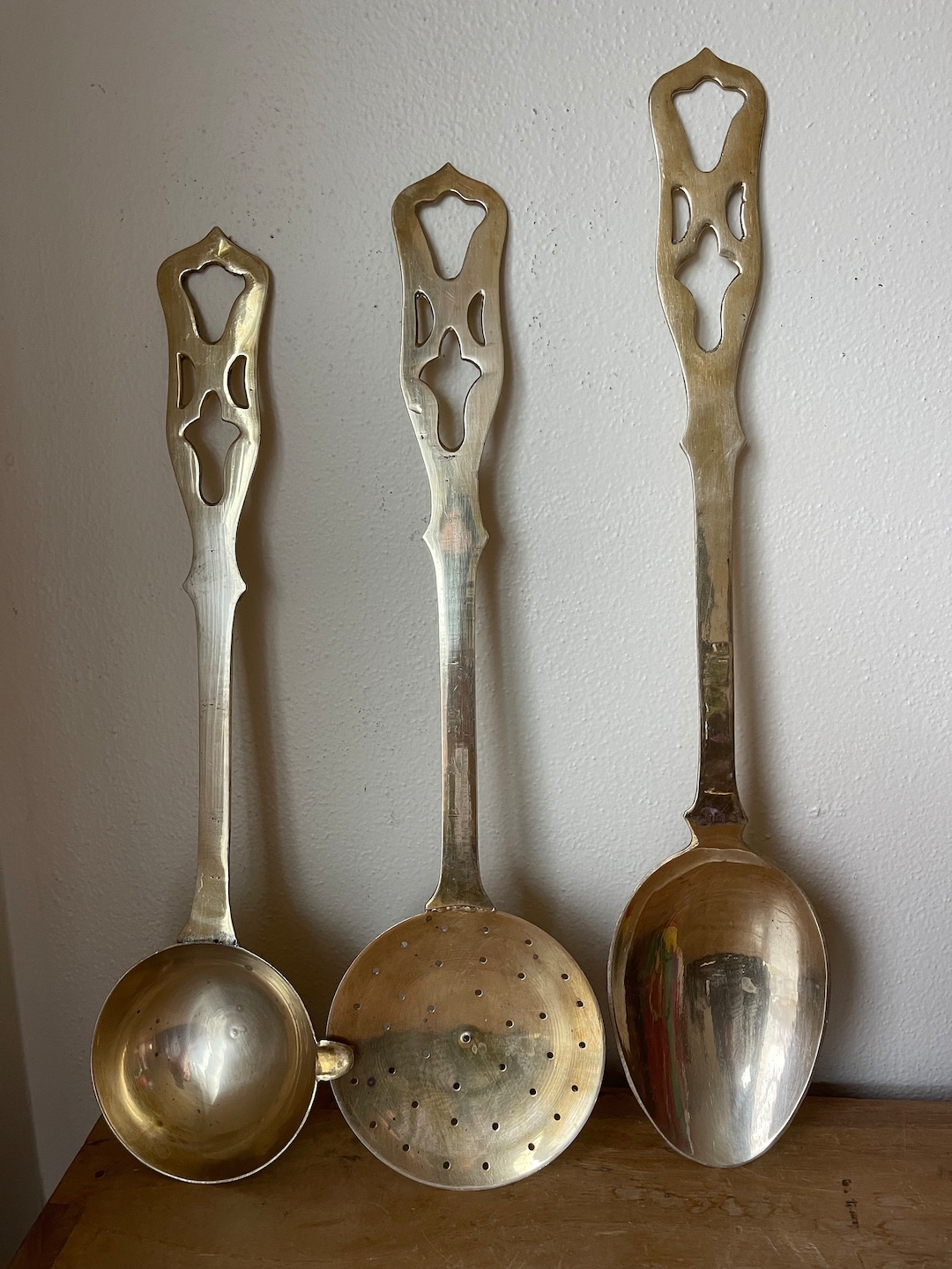 Vintage Brass Decorative Spoon Set Kitchen Wall Decor Decor | Set of 3 ...