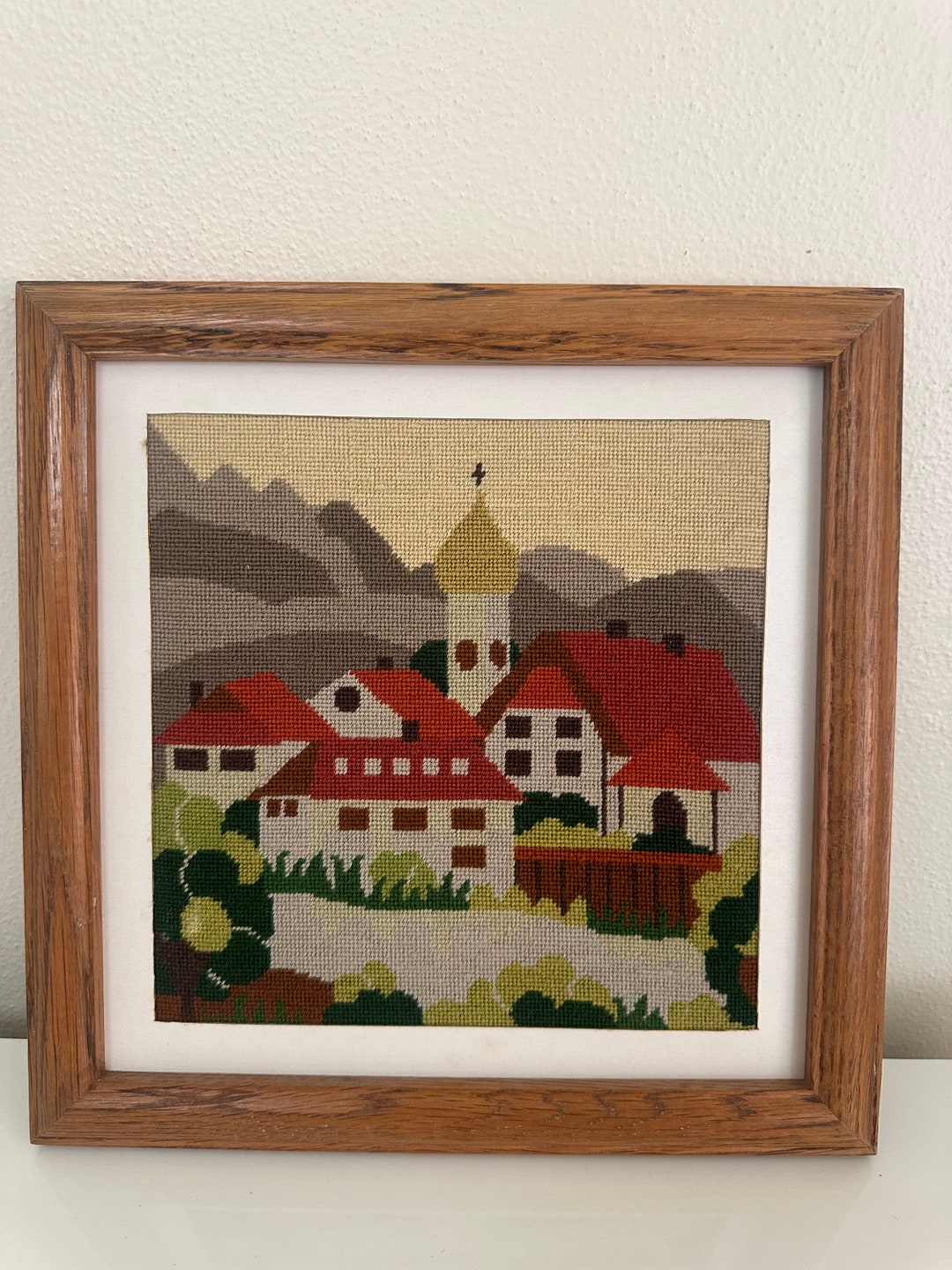 Vintage Crewel Needlework Embroidery Art Home Design - Etsy