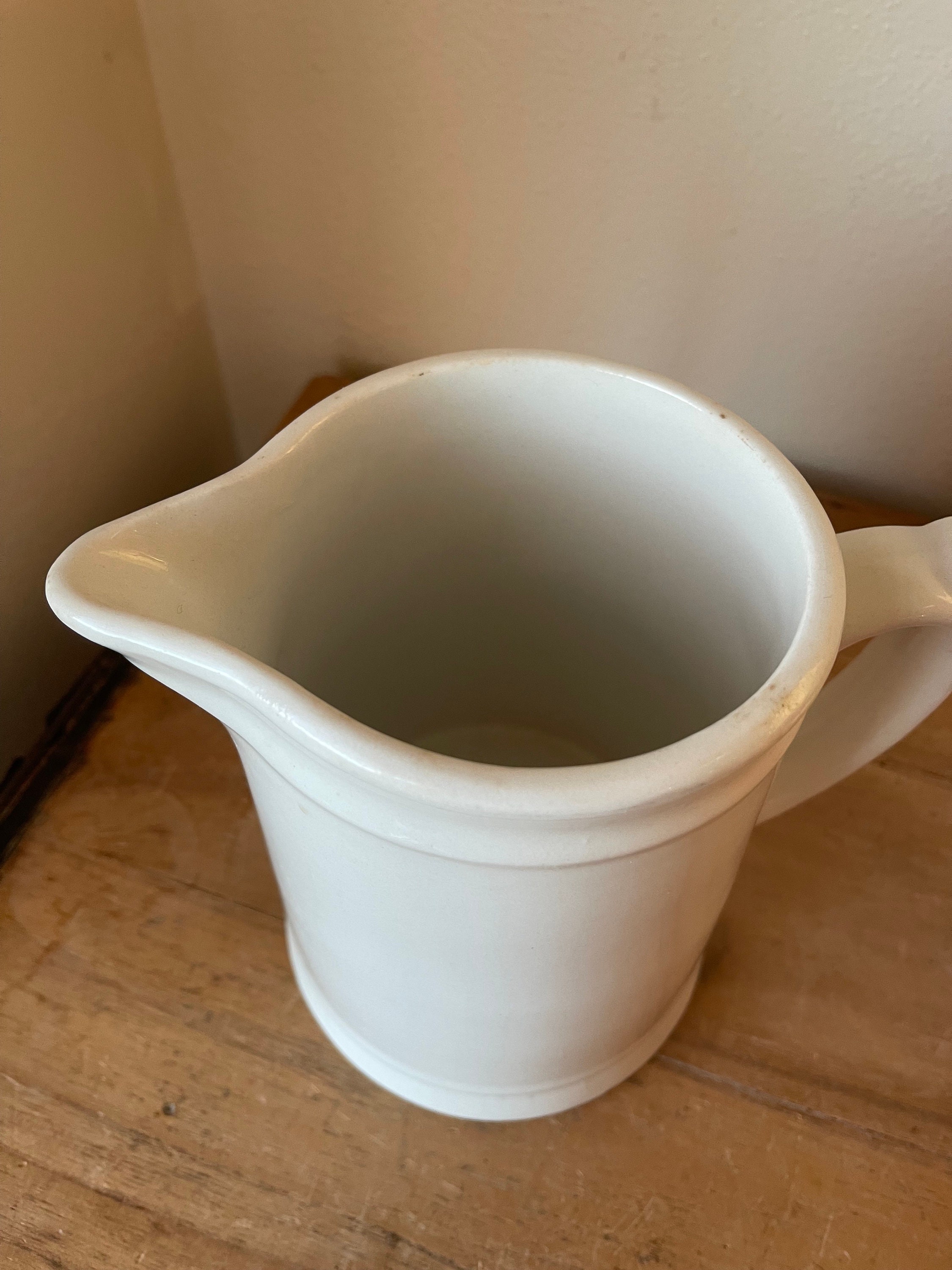 Antique Homer Laughlin Ironstone Porcelain White Pitcher - Etsy