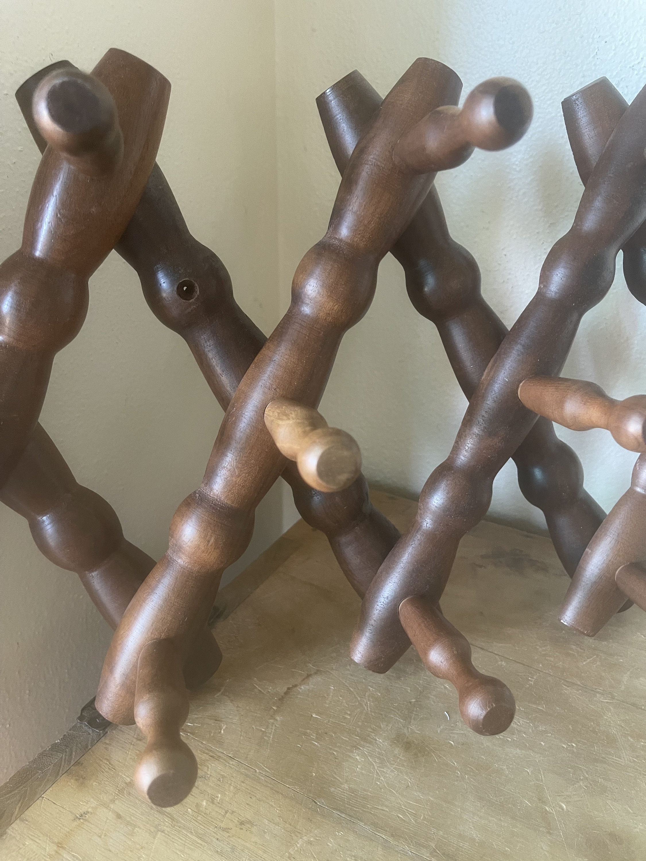 Vintage Chunky Wooden Accordion Peg Rack Cottagecore - Etsy