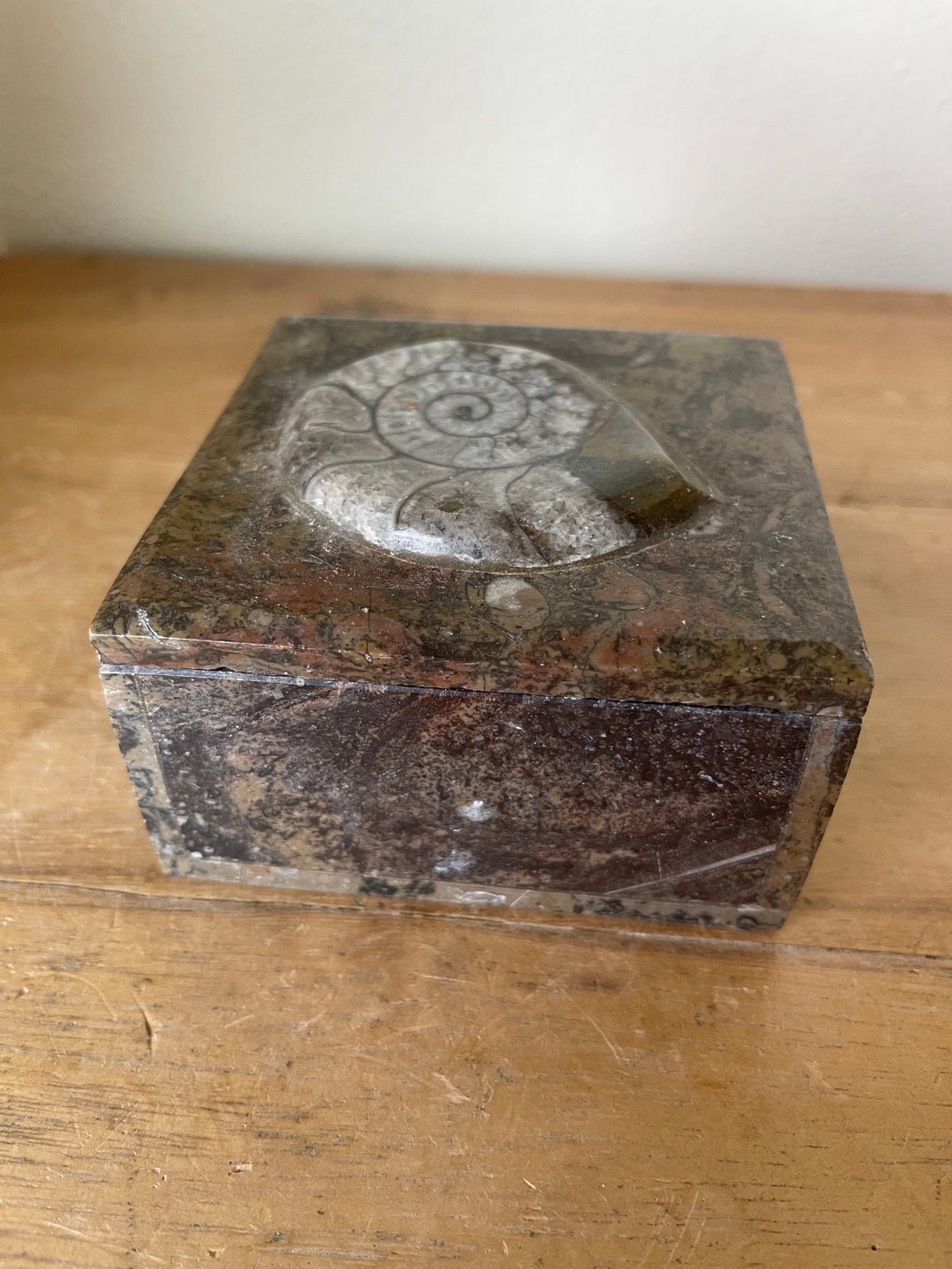 Vintage Marble Stone Granite Lidded Box With Shell Design - Etsy