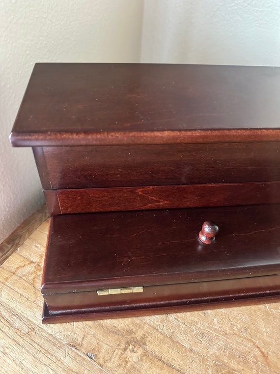 Vintage Bombay Company Wood Jewelry Box in Dark Cherr… - Gem