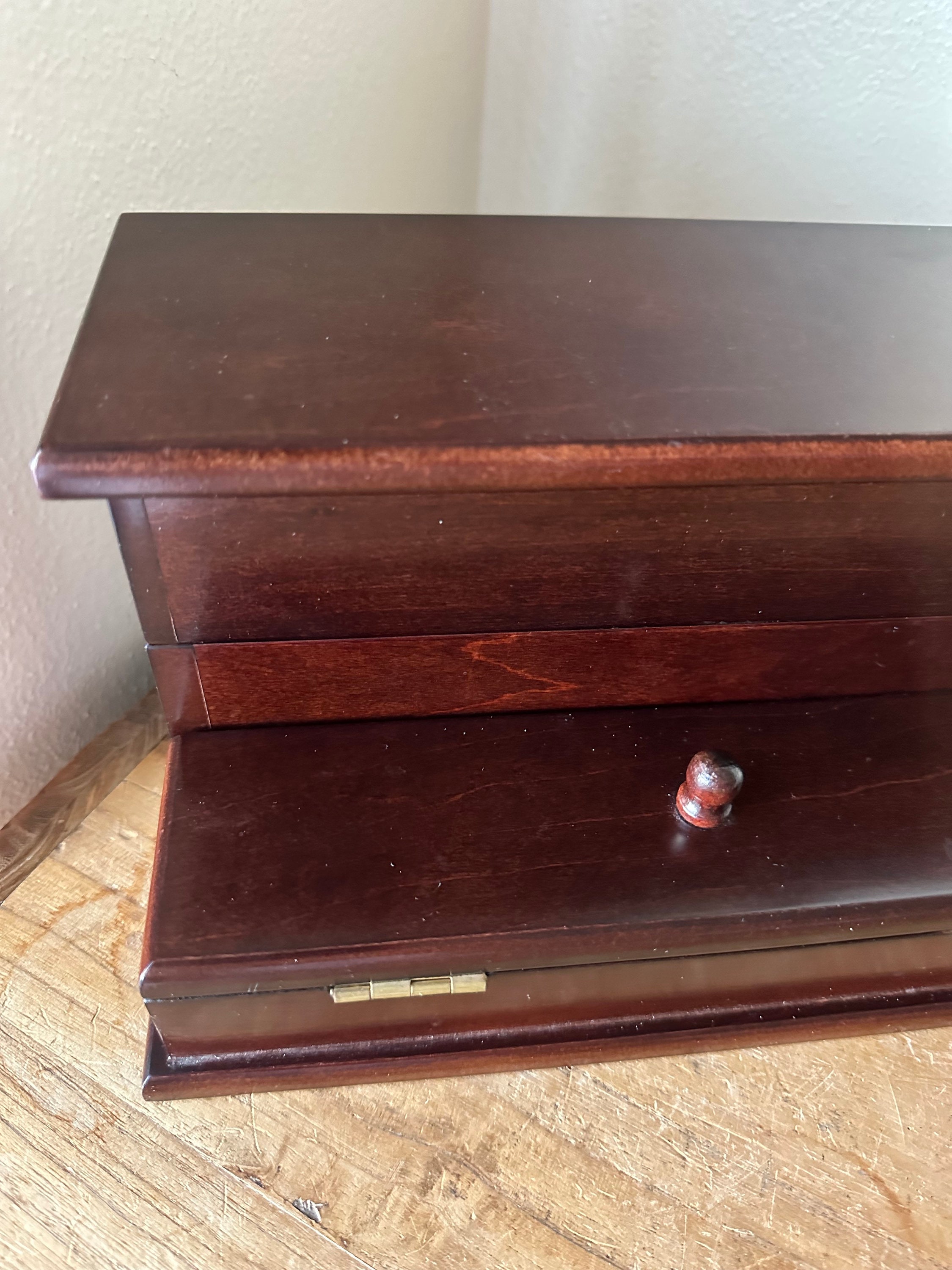 Vintage Bombay Company Wood Jewelry Box in Dark Cherry Color - Etsy