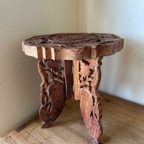 Carved Wood Stand - Etsy
