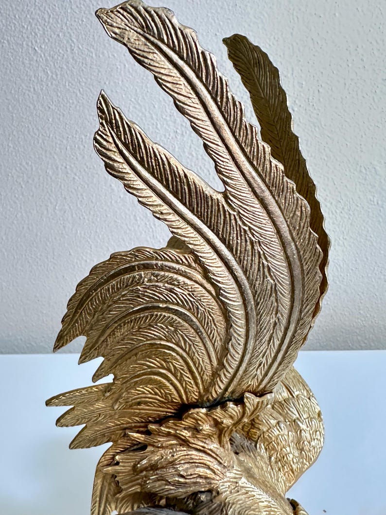 Vintage MCM Mid-century Solid Brass Fighting Rooster - Etsy