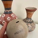 Vintage Tonala Burnished Pottery Vases Floral & Stripe Design | Trio of ...