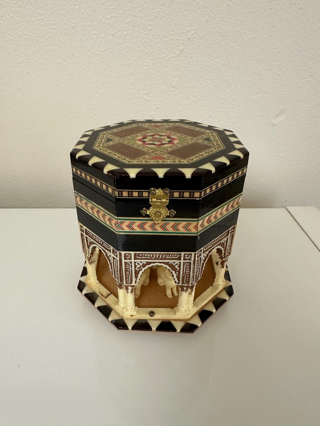 Vintage Alhambra Palace Granada Spain Inlaid Wood Marquetry Mosaic ...