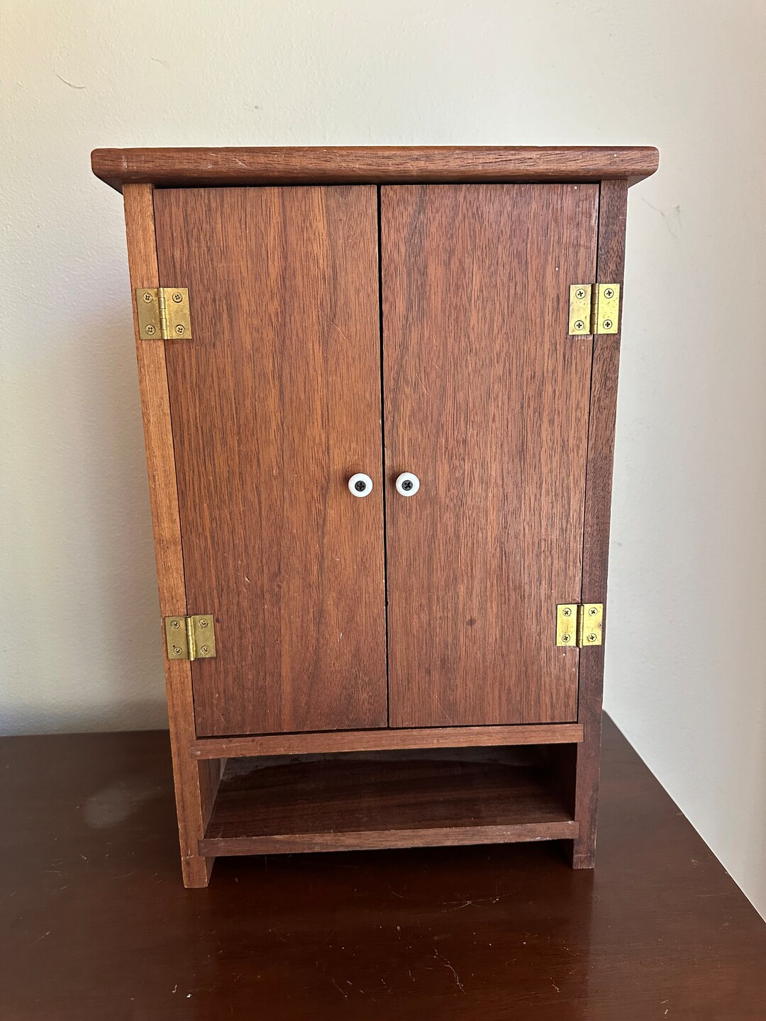Vintage Small Wood Cabinet With Doors & Missing Drawer | Wear Present ...