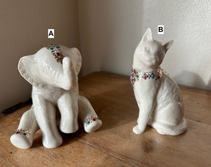 Vintage Lenox 1992 Jewels Collection Porcelain A Elephant B Cat ...