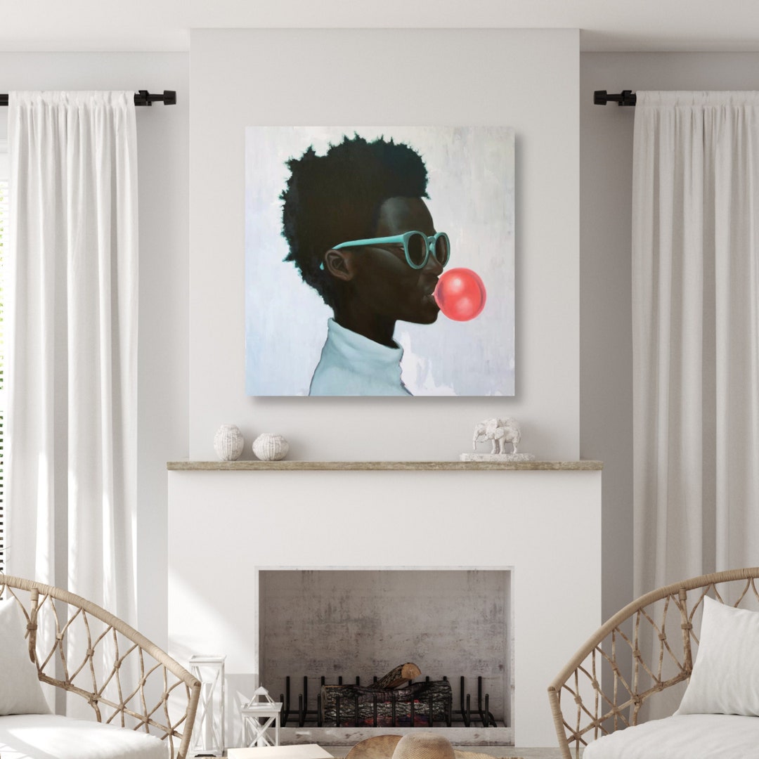 Black Art African American Art Black Boy Art Canvas Art Bubble Art ...