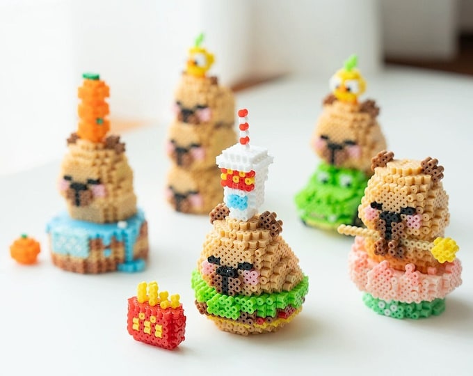 Capybara Series (set of 5) - 3D Perler Bead Pattern Tutorial - Etsy