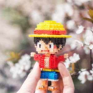 One Piece Luffy 3D Perler Bead Pattern Tutorial - Etsy