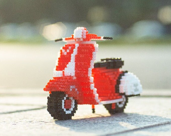 Vespa Scooter | 3D Perler Bead Pattern Tutorial - Etsy UK