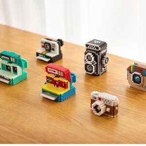 Set of 6 Cameras | 3D Perler Bead Pattern Tutorial | Vintage Camera - Etsy