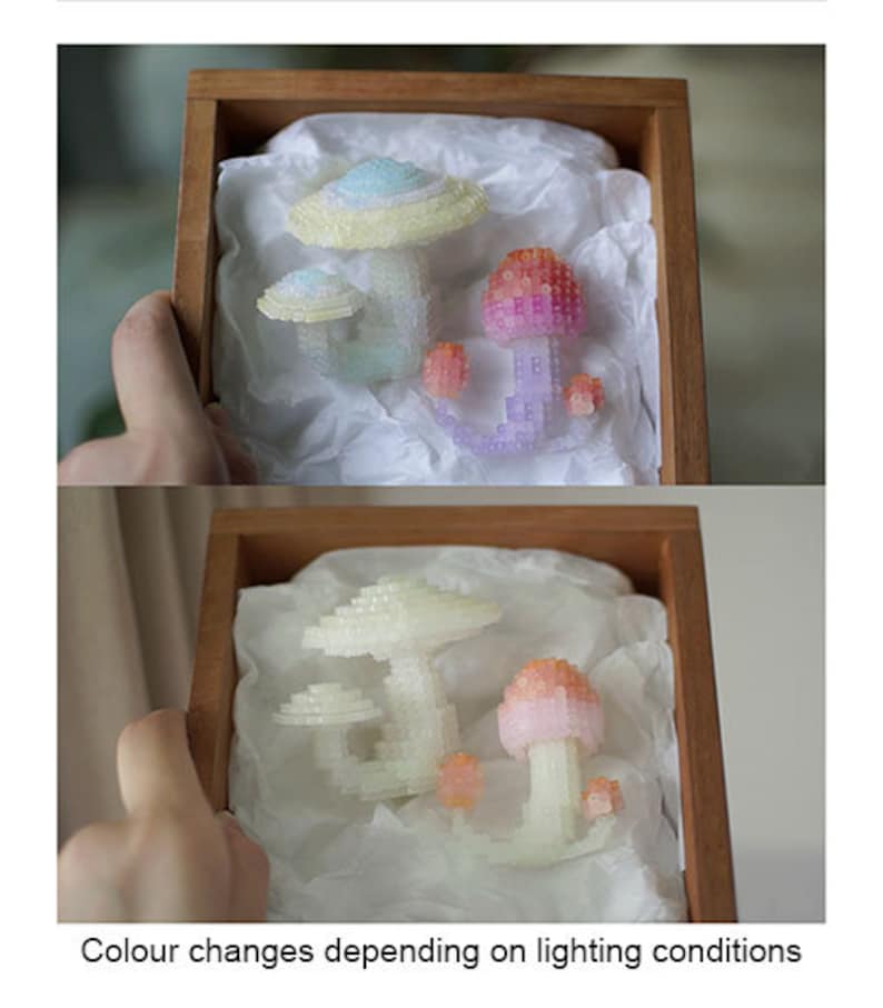DIY Color Changing Mushroom 3D Perler Bead Pattern Tutorial | Etsy