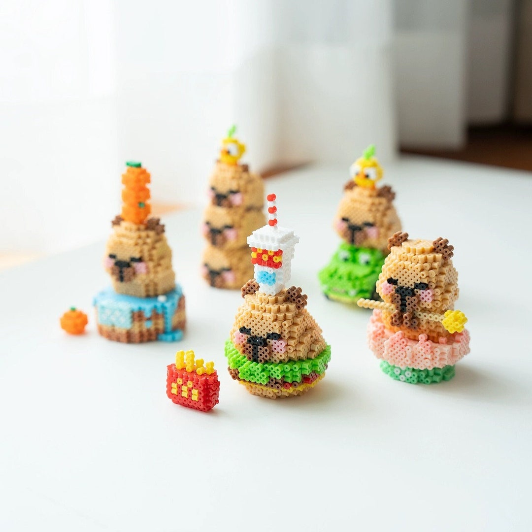 Capybara Series (set of 5) - 3D Perler Bead Pattern Tutorial - Etsy