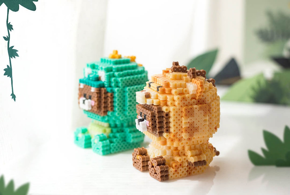 LINE Friends Brown Dinosaur Giraffe 3D Perler Bead Pattern - Etsy