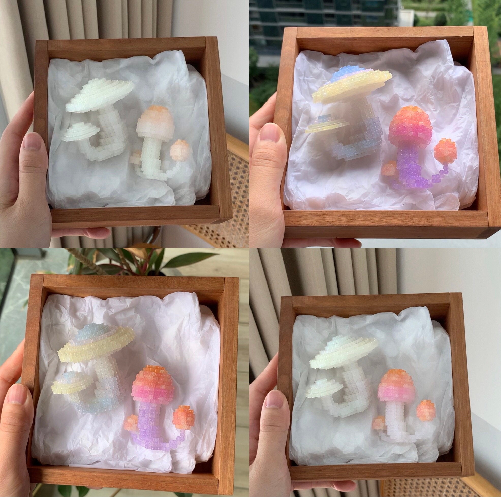 DIY Color Changing Mushroom 3D Perler Bead Pattern Tutorial | Etsy