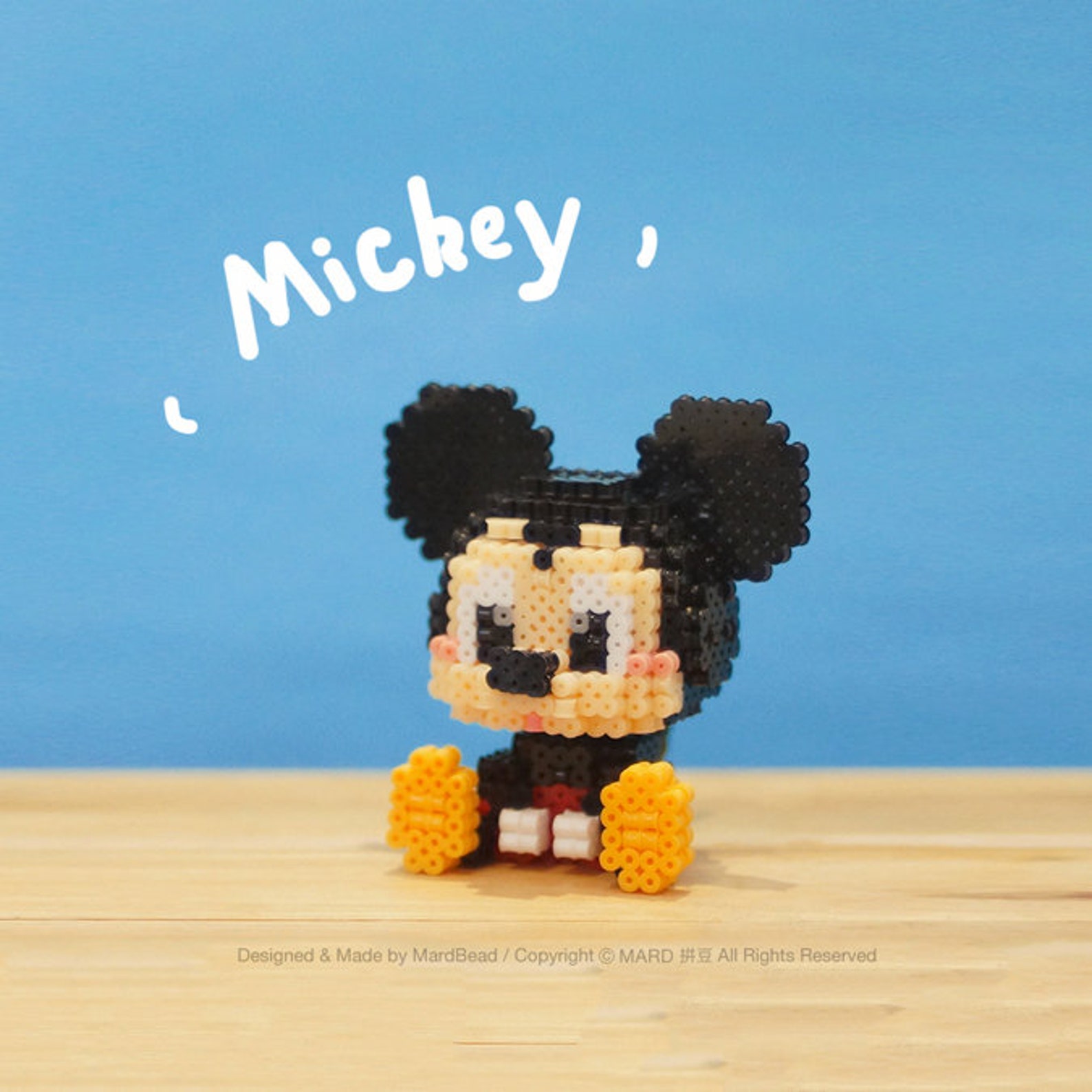 DIY Disney Mickey & Minnie Mouse 3D Perler Bead Pattern Tutorial - Etsy