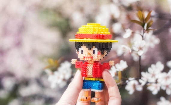 One Piece Luffy 3D Perler Bead Pattern Tutorial - Etsy