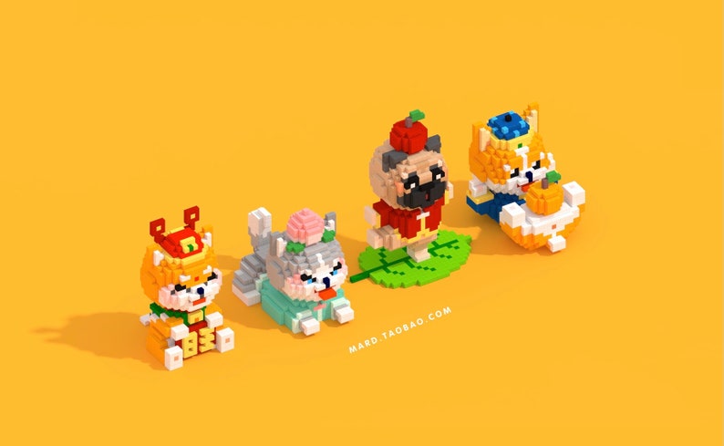 Pug With Apple 3D Perler Bead Pattern Tutorial - Etsy