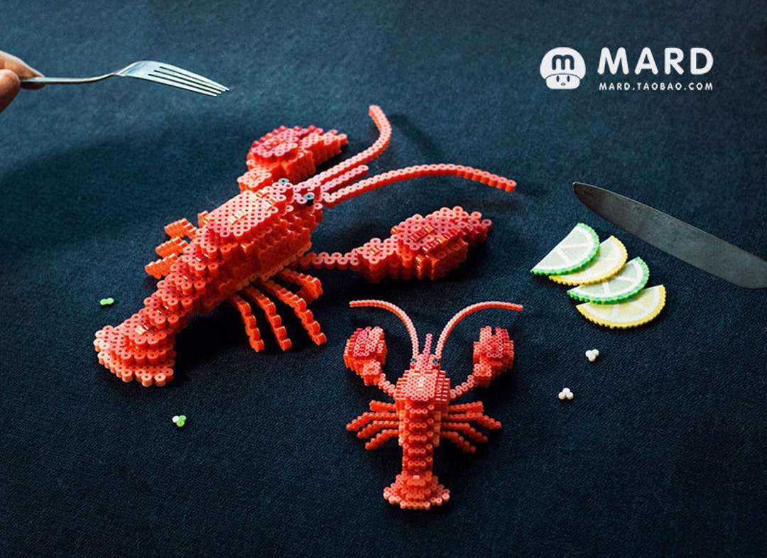 DIY Lobster 3D Perler Bead Pattern Tutorial - Etsy