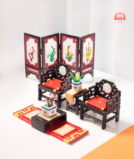 Traditional Chinese Furniture 3D Perler Bead Pattern Tutorial - Etsy Canada