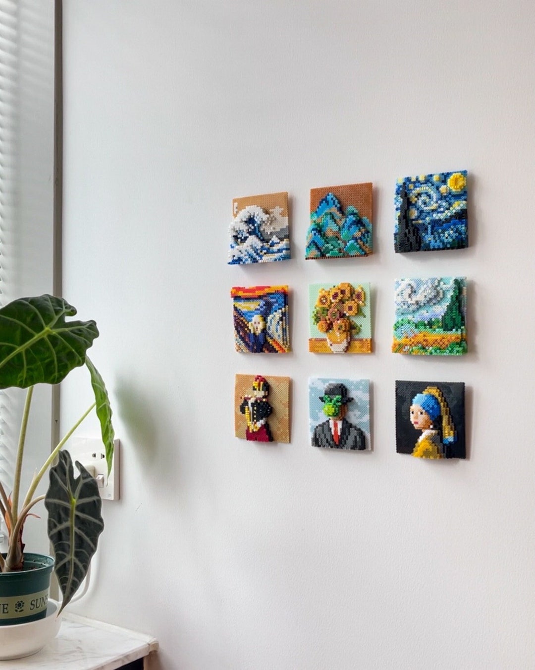 Set of 9 Famous Paintings Portraits 3D Perler Bead Pattern Tutorial - Etsy