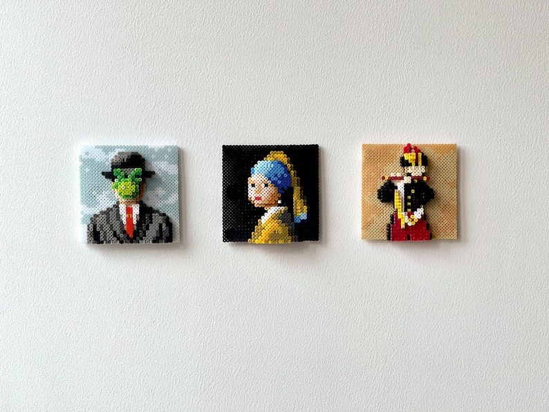 Set of 9 Famous Paintings Portraits 3D Perler Bead Pattern Tutorial - Etsy