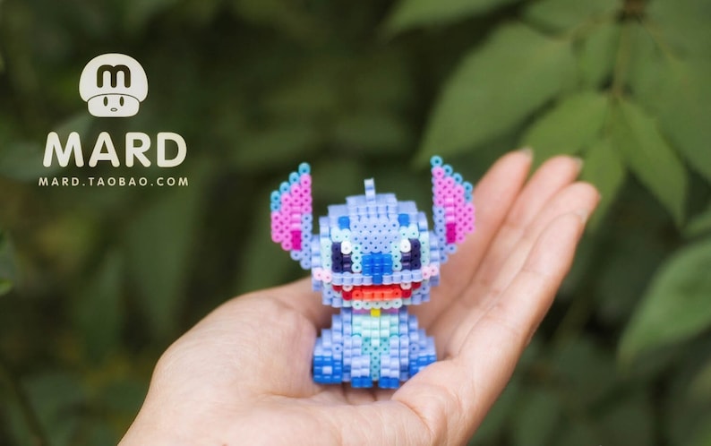 Set of 2 Stitch 3D Perler Bead Pattern Tutorial - Etsy
