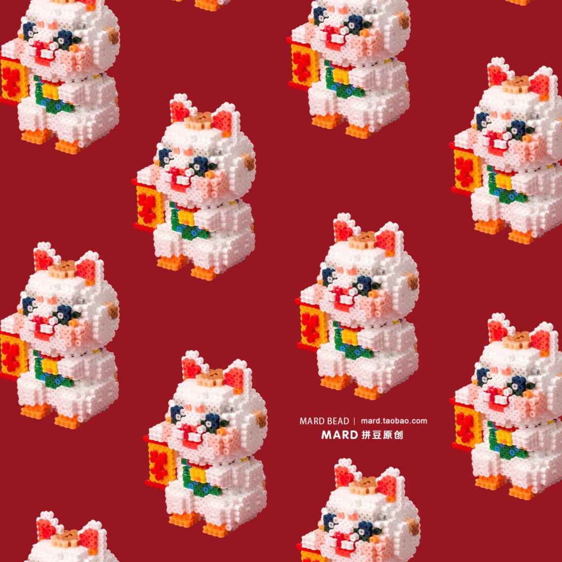 Japanese Fortune Cat 3D Perler Bead Pattern Tutorial - Etsy