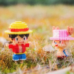 One Piece Luffy 3D Perler Bead Pattern Tutorial - Etsy