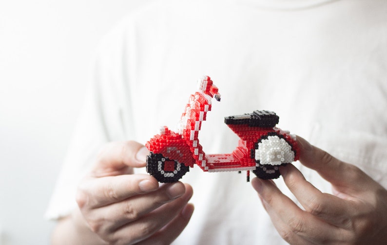 Vespa Scooter | 3D Perler Bead Pattern Tutorial - Etsy