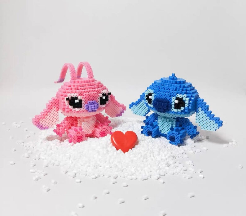Angel & Stitch 3D Perler Bead Pattern Tutorial - Etsy 日本