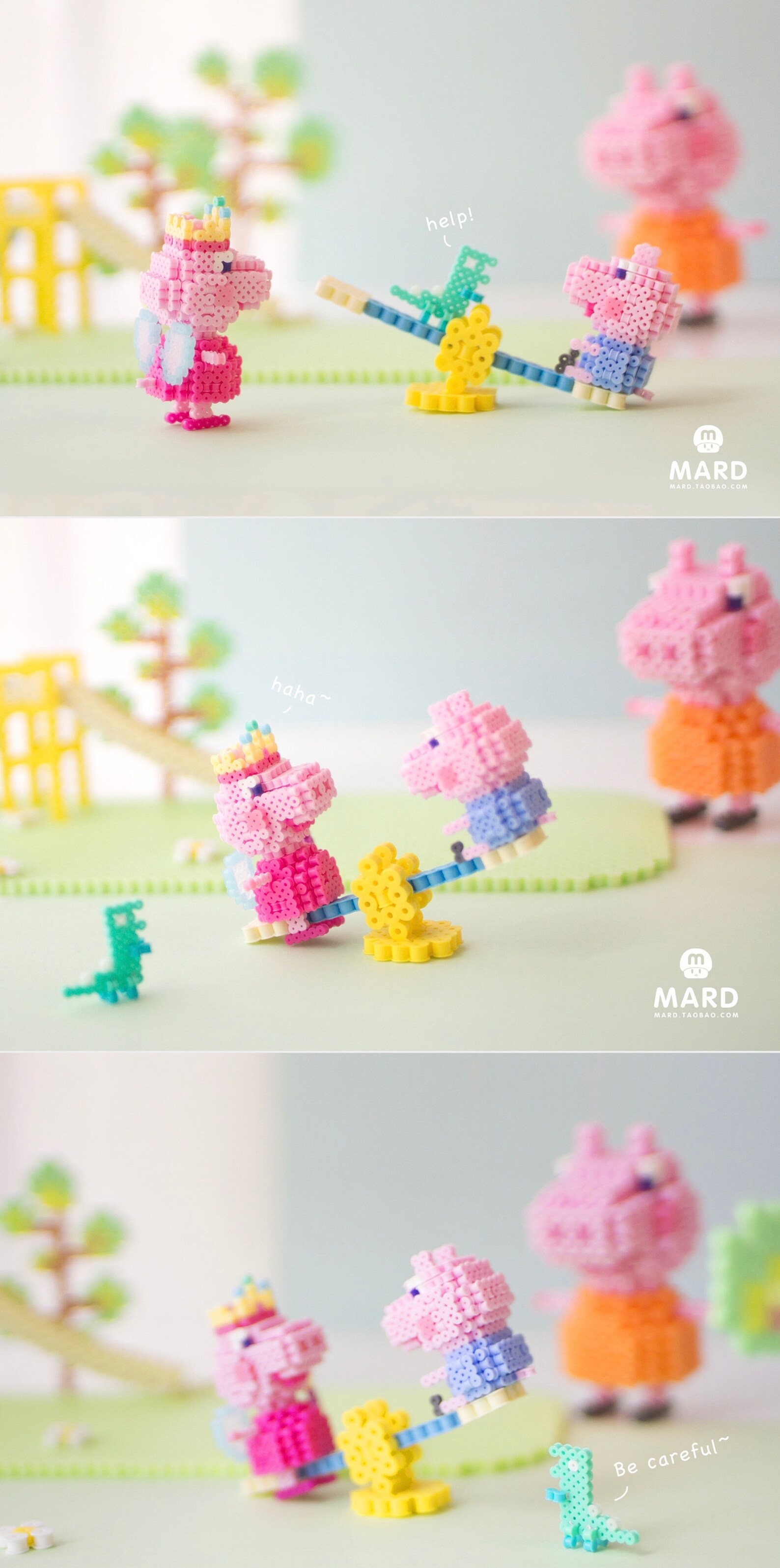 Peppa Pig 3D Perler Bead Pattern Tutorial Mummy Pig & George - Etsy