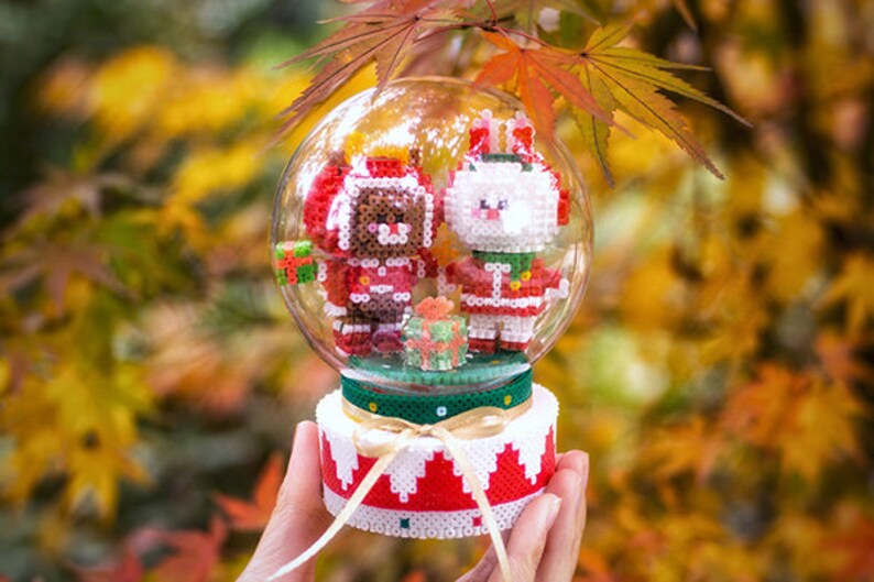 Christmas LINE Friends 3D Perler Bead Pattern Tutorial Brown - Etsy ...