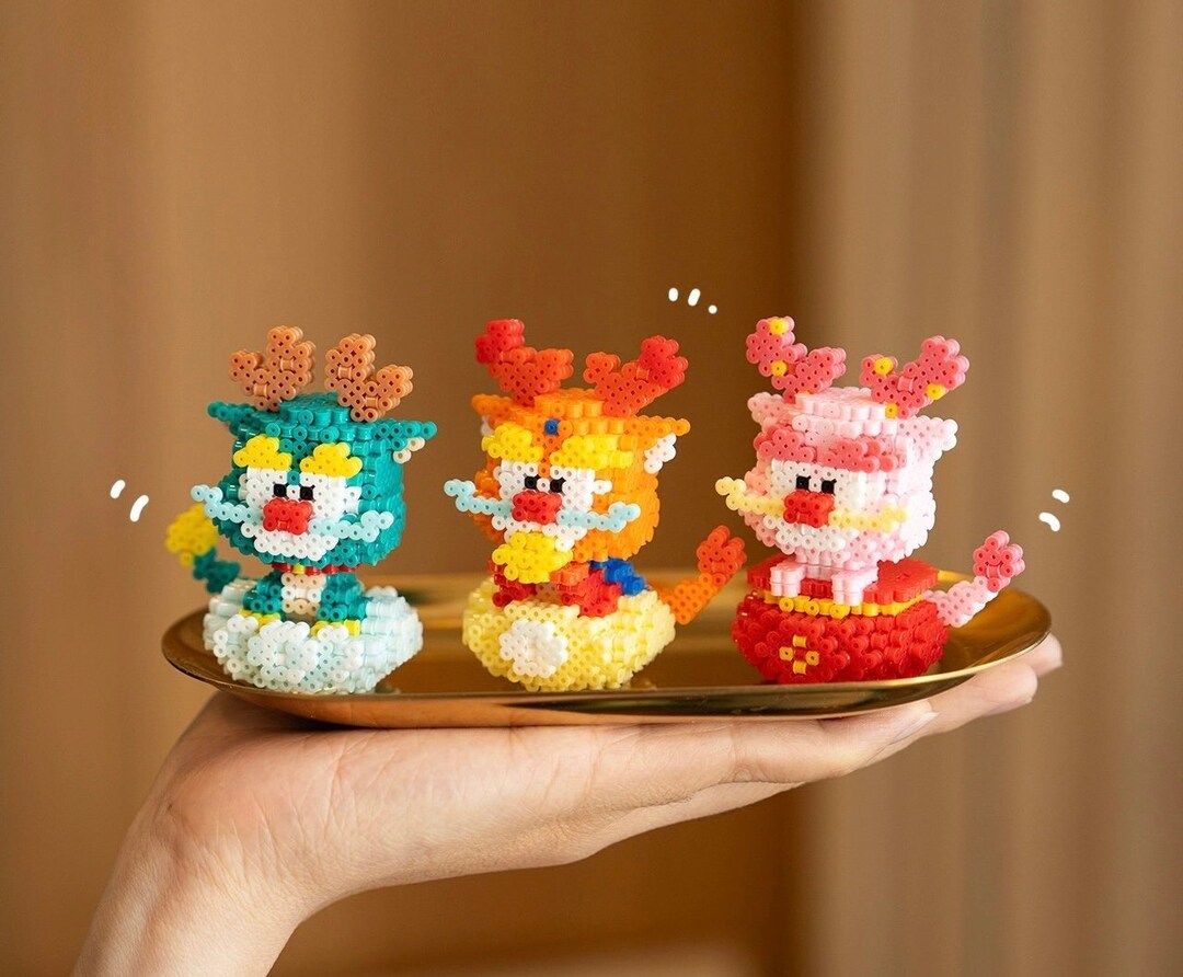 Dragon Series (set of 3) - 3D Perler Bead Pattern Tutorial - Etsy