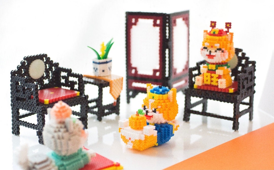 Corgi Dog With Tangerine 3D Perler Bead Pattern Tutorial - Etsy