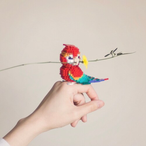 Parrot 3D Perler Bead Pattern Tutorial - Etsy