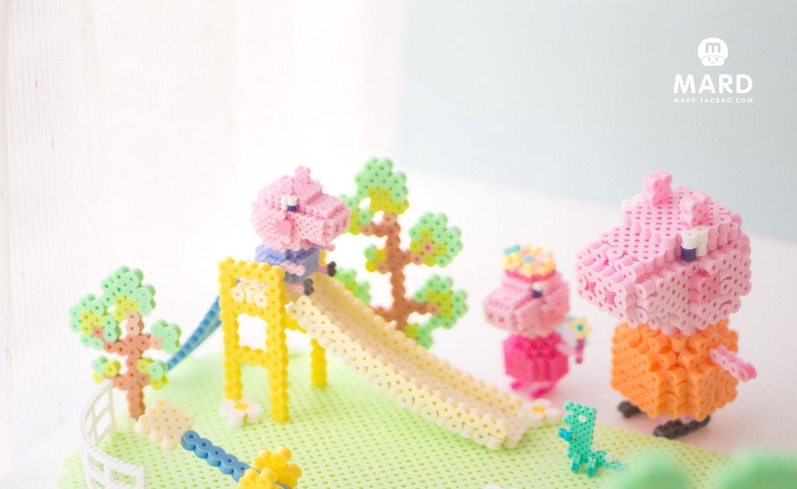 Peppa Pig 3D Perler Bead Pattern Tutorial Mummy Pig & George - Etsy