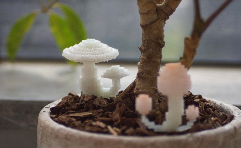 DIY Color Changing Mushroom 3D Perler Bead Pattern Tutorial | Etsy