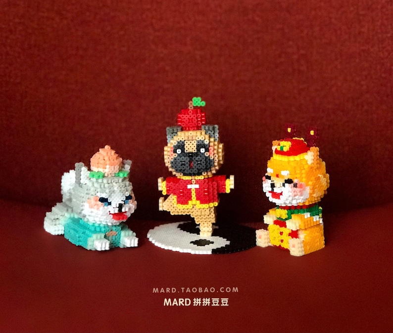 Pug With Apple 3D Perler Bead Pattern Tutorial - Etsy