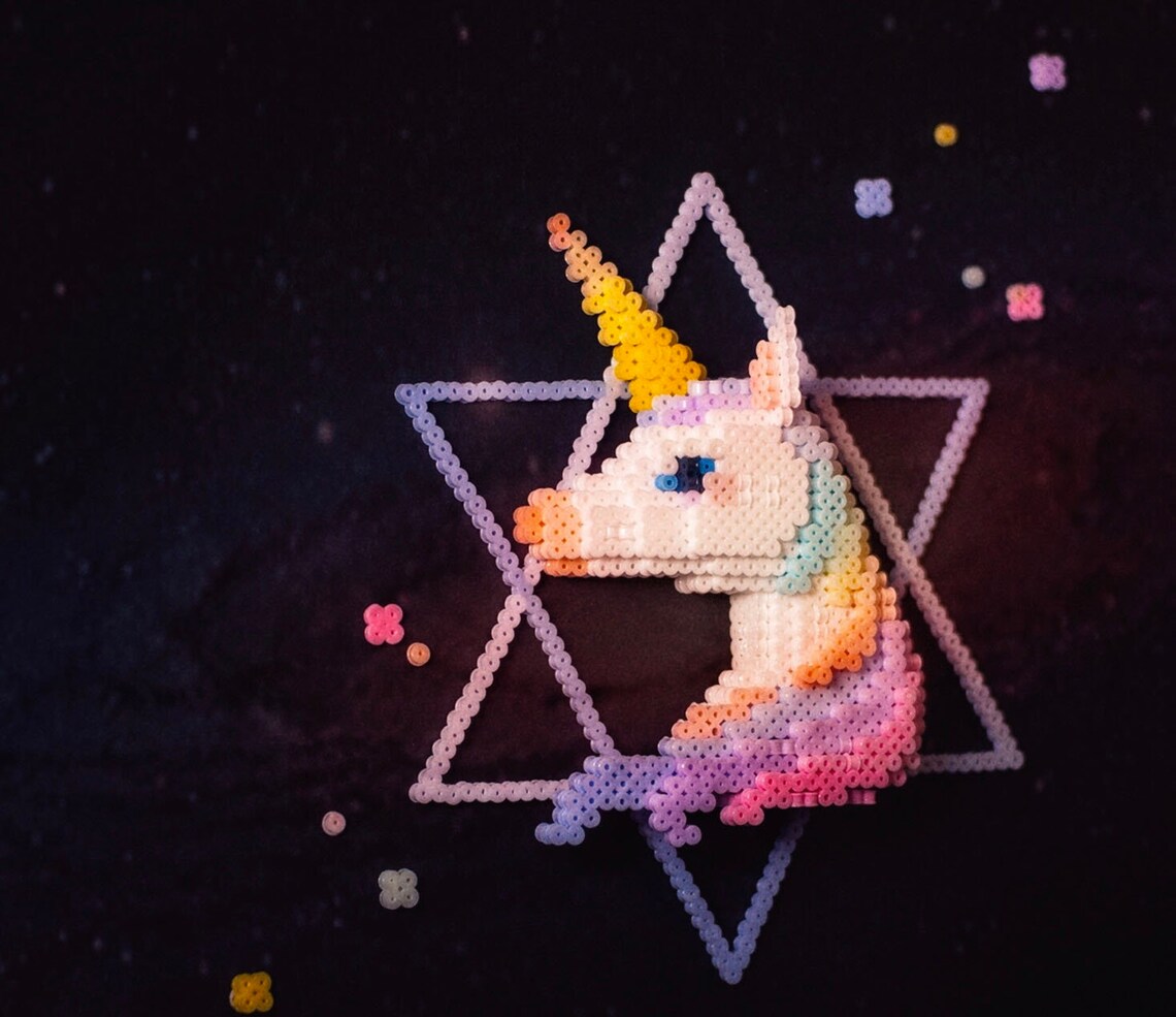 DIY Rainbow Unicorn 3D Perler Bead Pattern Tutorial - Etsy