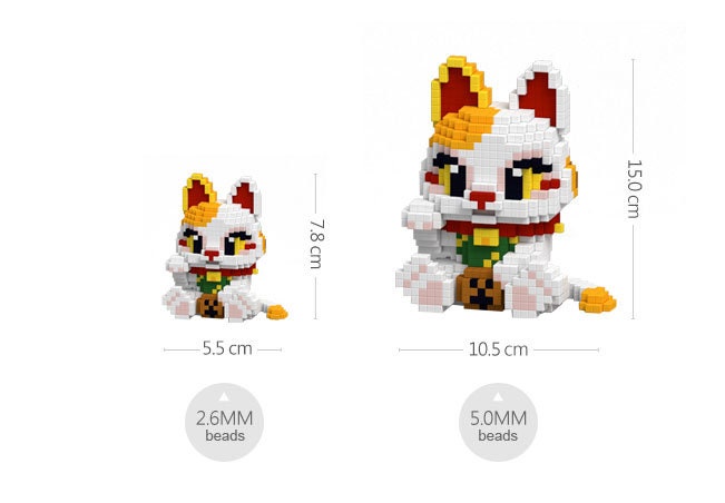 DIY Fortune Cat 3D Perler Bead Pattern Tutorial - Etsy