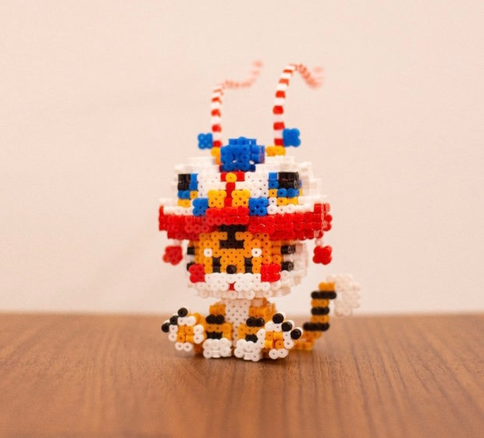 Set of 2 Tiger Perler Beads - Lunar New Year Tiger Zodiac | 3D Perler ...